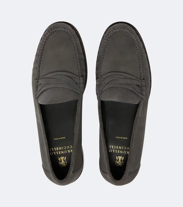Brunello Cucinelli Suede Loafers - Grey