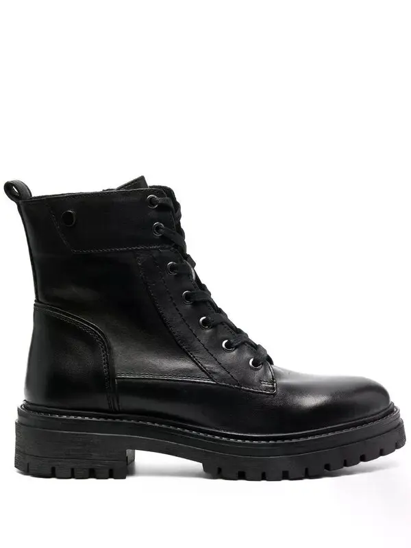 Geox Iridea Calf Leather Lace Up Ankle Boots