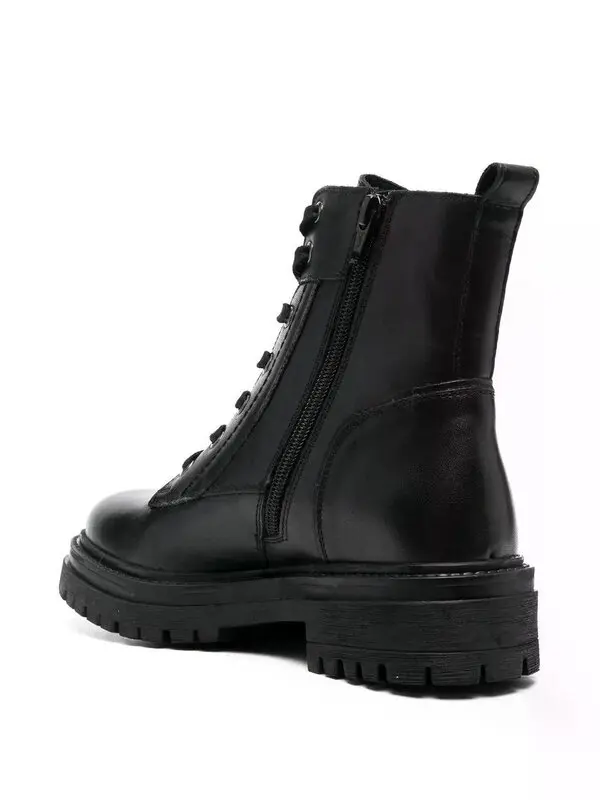 Geox Iridea Calf Leather Lace Up Ankle Boots