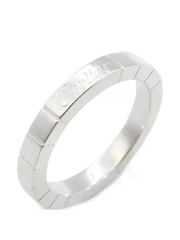 Cartier 18k White Gold Engraved Ring
