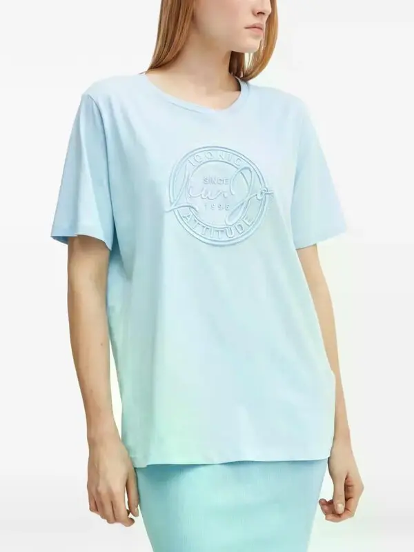 Liu Jo Logo Embellished T-shirt - Blue