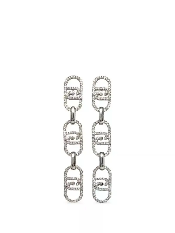 Liu Jo Chain-link Embellished Drop Earrings - Silver