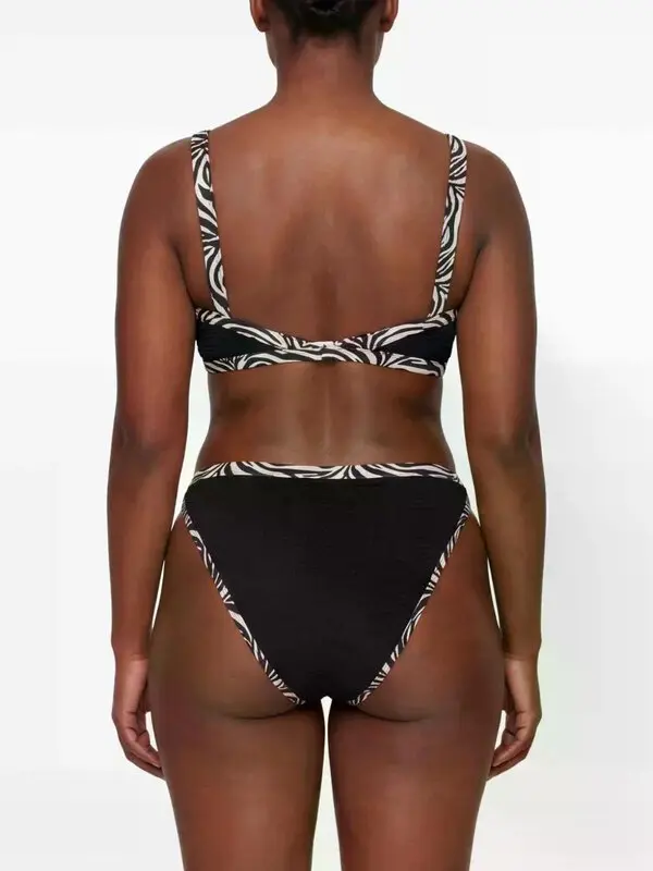 PARAMIDONNA Two-piece Swimsuit With Zebra Print Trim
