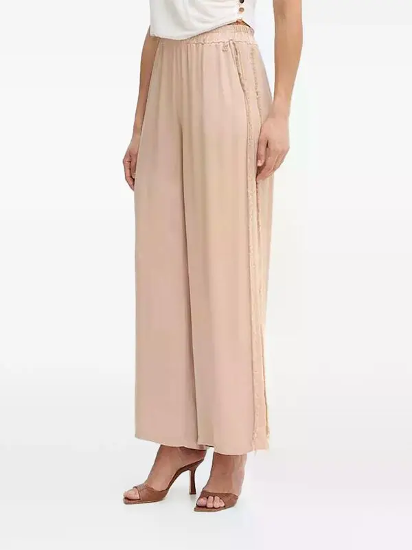 FRACOMINA Beige Fringed Detail Trousers - Neutrals