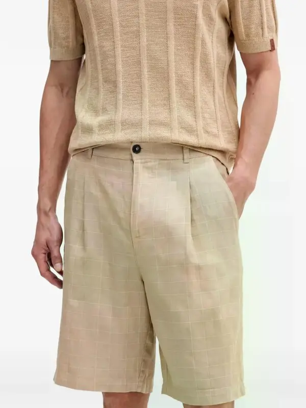 BENETTON Check Pattern Chino Shorts
