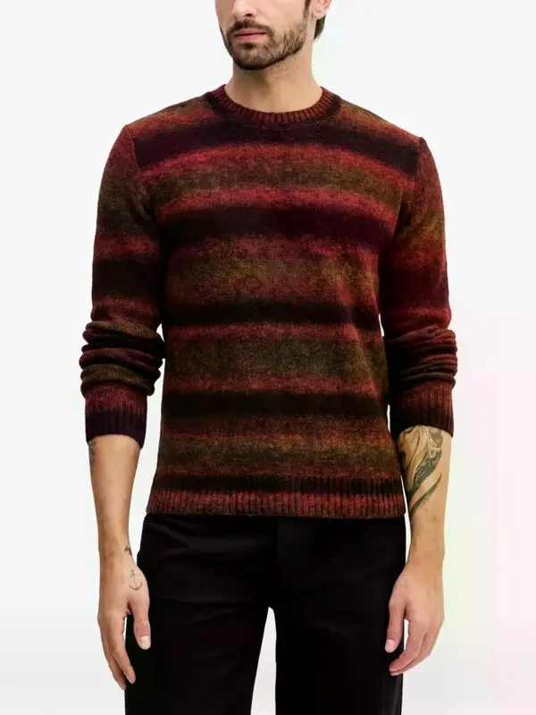 BENETTON Striped Crew Neck Knitwear