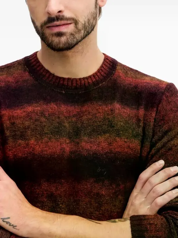 BENETTON Striped Crew Neck Knitwear