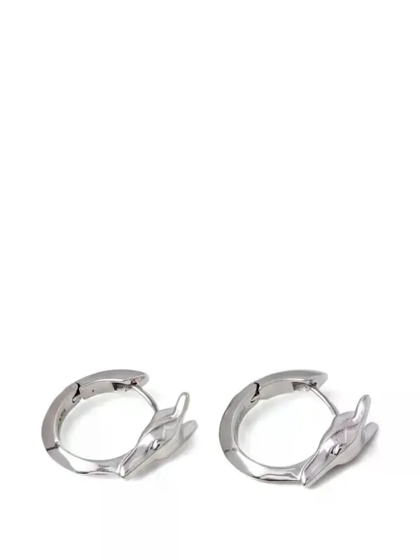 TRUSSARDI Animal Motif Hoop Earrings - Silver