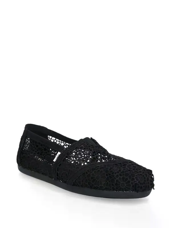 Toms Crochet Flat Espadrilles - Black