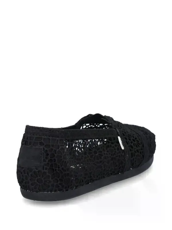 Toms Crochet Flat Espadrilles - Black