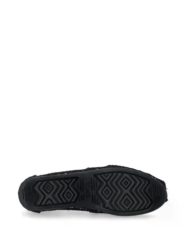 Toms Crochet Flat Espadrilles - Black