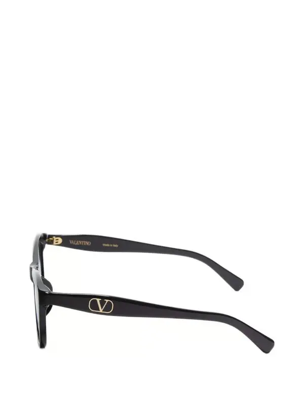 Valentino Garavani Rectangular Acetate Glasses With Vlogo Detail - Black