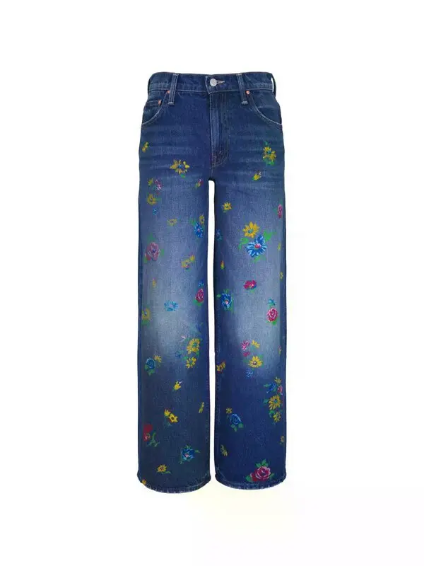 MOTHER Floral Print High-rise Jeans - Blue