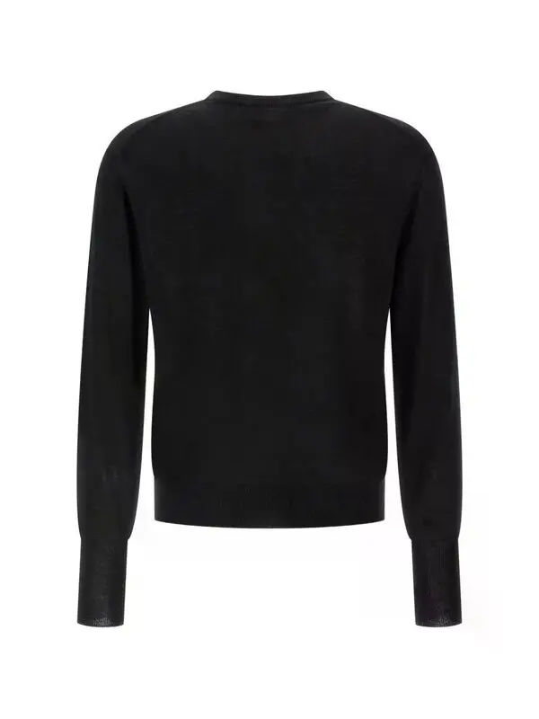 MA'RY'YA Crew Neck Long Sleeve Sweater With Side Slits