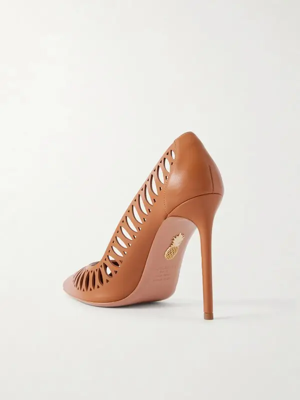 AQUAZZURA Gisele 105 Cut-out Leather Pumps