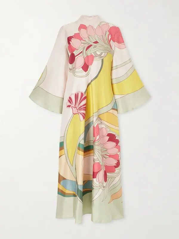La DoubleJ Magnifico Silk Maxi Dress - Multi