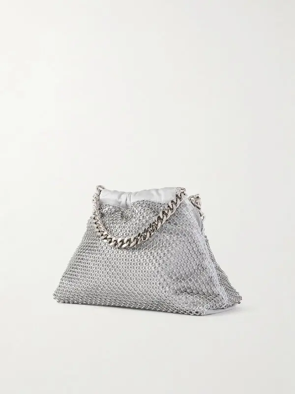 Stella McCartney Falabella Mini Crystal And Mesh Drawstring Bag