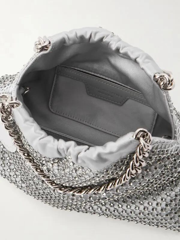Stella McCartney Falabella Mini Crystal And Mesh Drawstring Bag