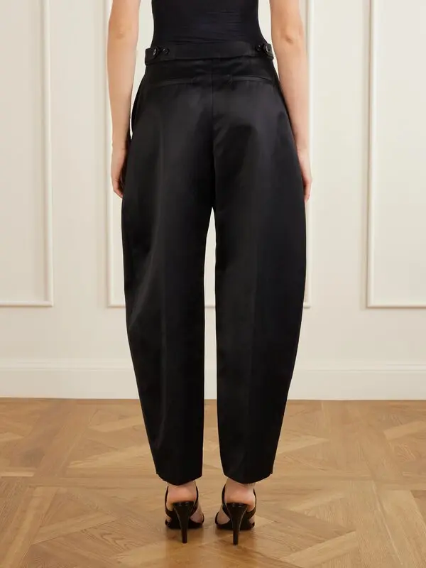 Alaïa Pleated Cotton-blend Tapered Pants