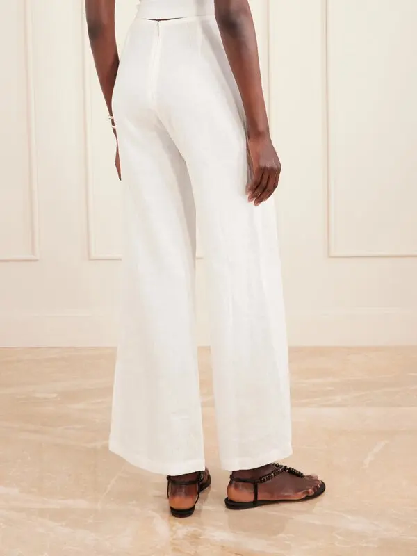 Faithfull The Brand Syna Linen Wide-leg Trousers - White