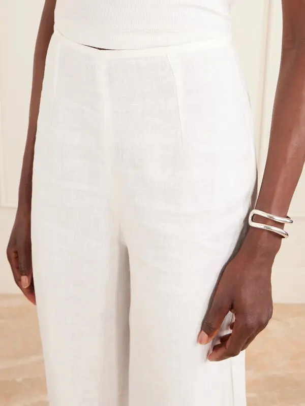 Faithfull The Brand Syna Linen Wide-leg Trousers - White