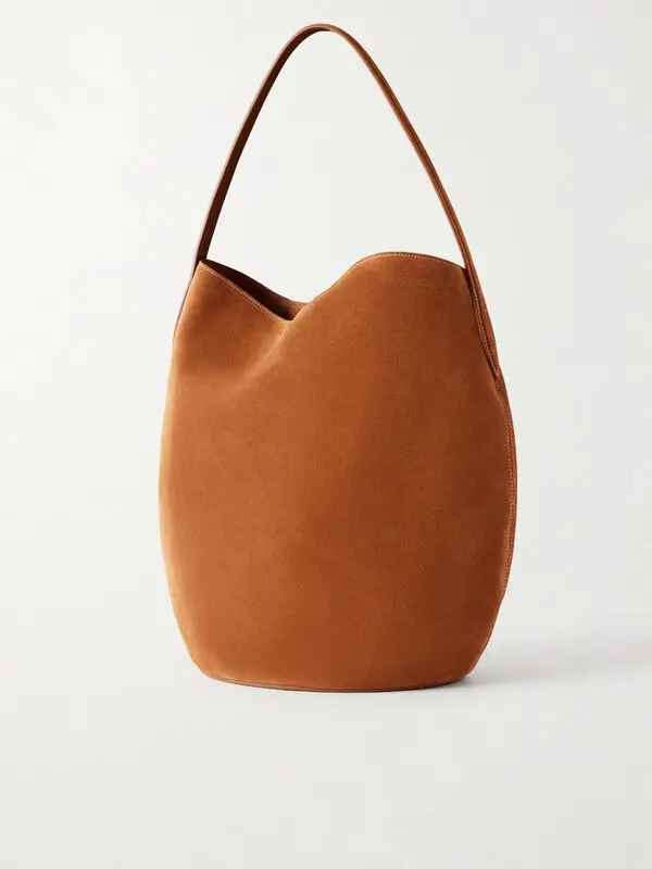 LIFFNER Large Belted Suede Bucket Bag - Brown
