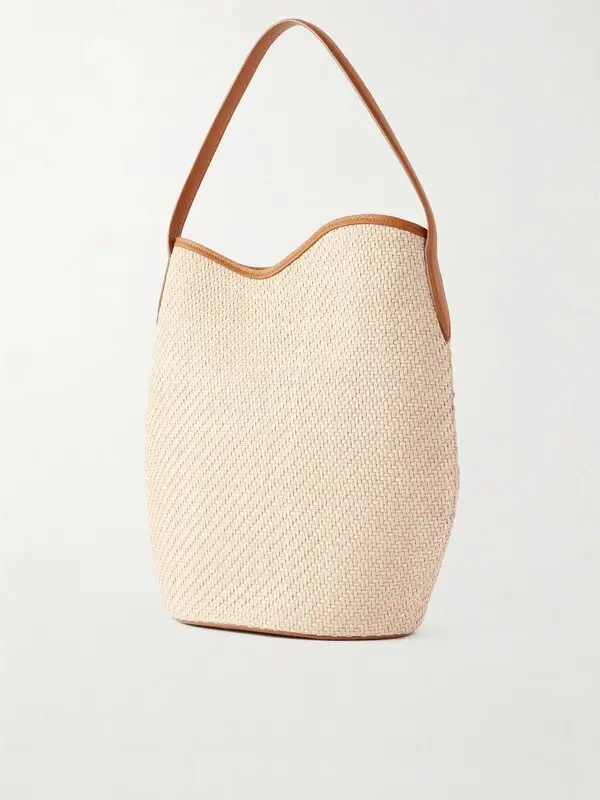 LIFFNER Buckled Woven Raffia Shoulder Bag - Neutrals