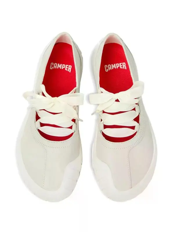 Camper Ribbon Leather Ballet Flats - Neutrals