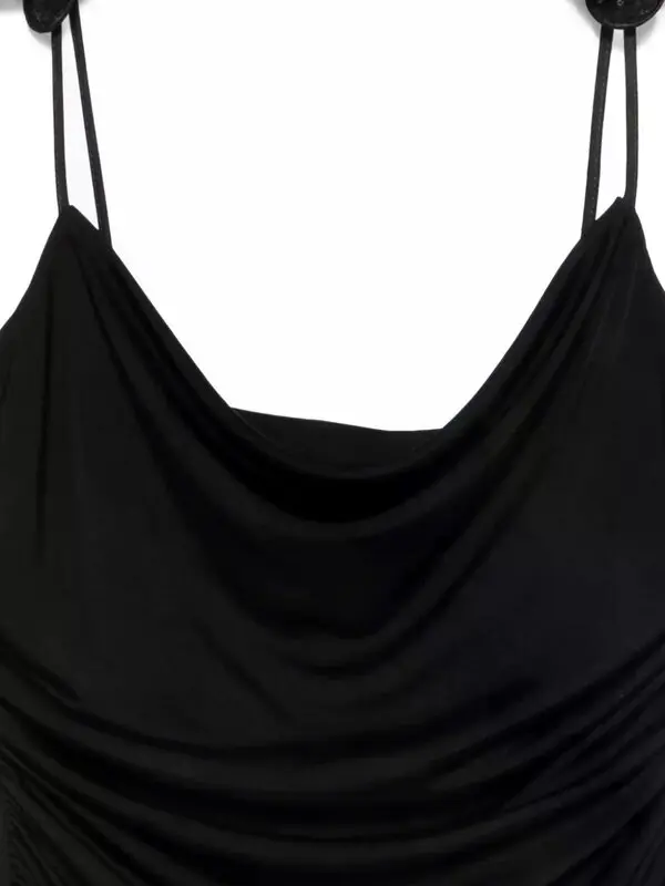 David Koma Floral Appliqué Gathered Top