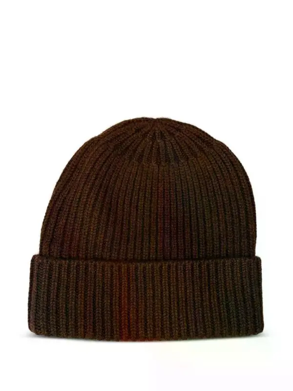 EMERSON RENALDI Ribbed Beanie Hat - Brown