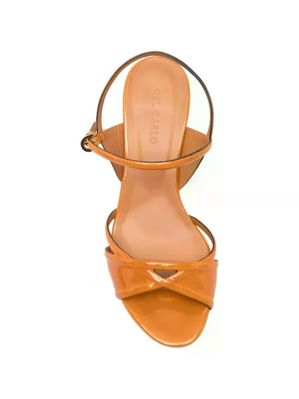 DEL CARLO Criss-cross Strap Heeled Sandals