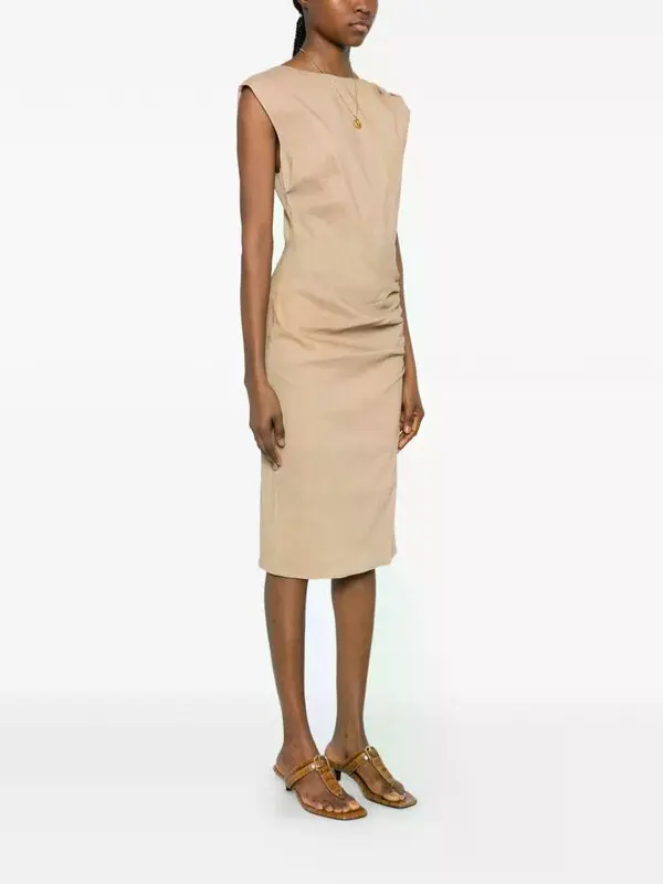 Pinko Ruched Mini Dress - Neutrals
