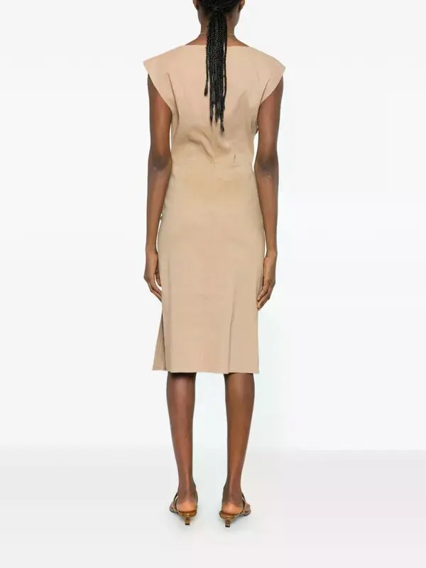 Pinko Ruched Mini Dress - Neutrals