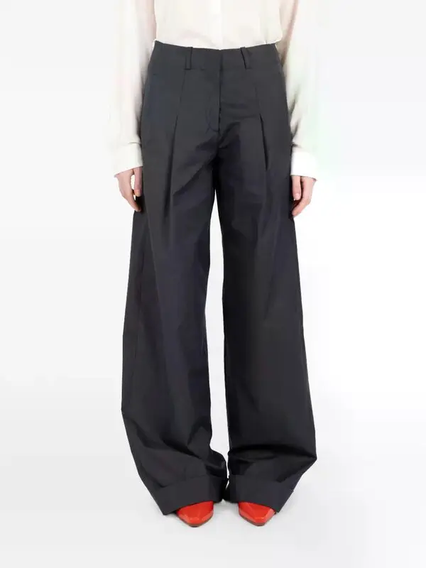 SOCIETE ANONYME Cotton Wide Leg Trousers - Black