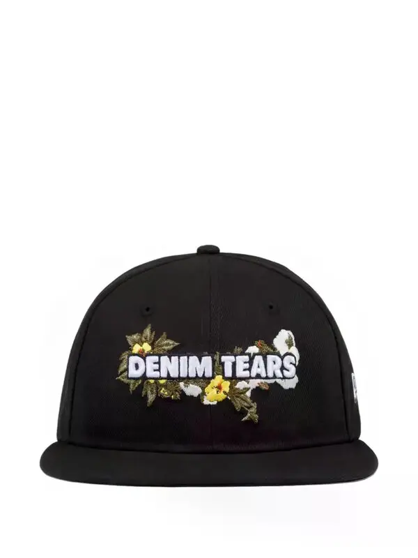 DENIM TEARS X New Era Floral Logo Cap - Black