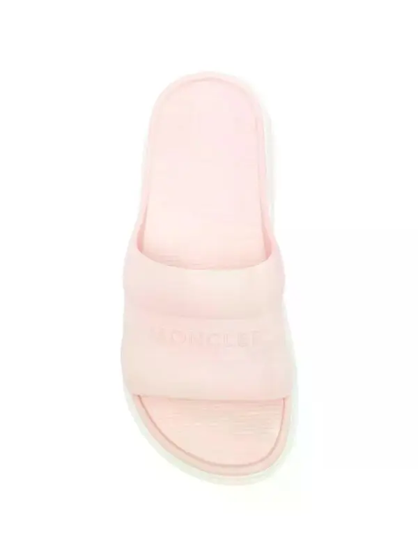 Moncler Logo-embossed Slides - Pink
