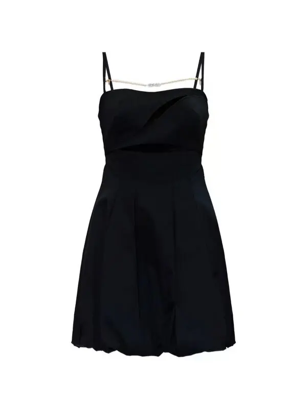 Versace Cut-out Pleated Mini Cotton Dress - Black