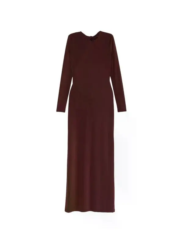 Raquel Diniz Long Sleeve Open Back Maxi Dress - Brown