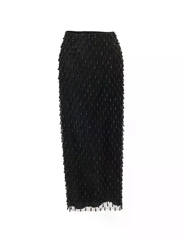 Carolina Herrera Crystal-embellished Tulle Pencil Skirt - Black