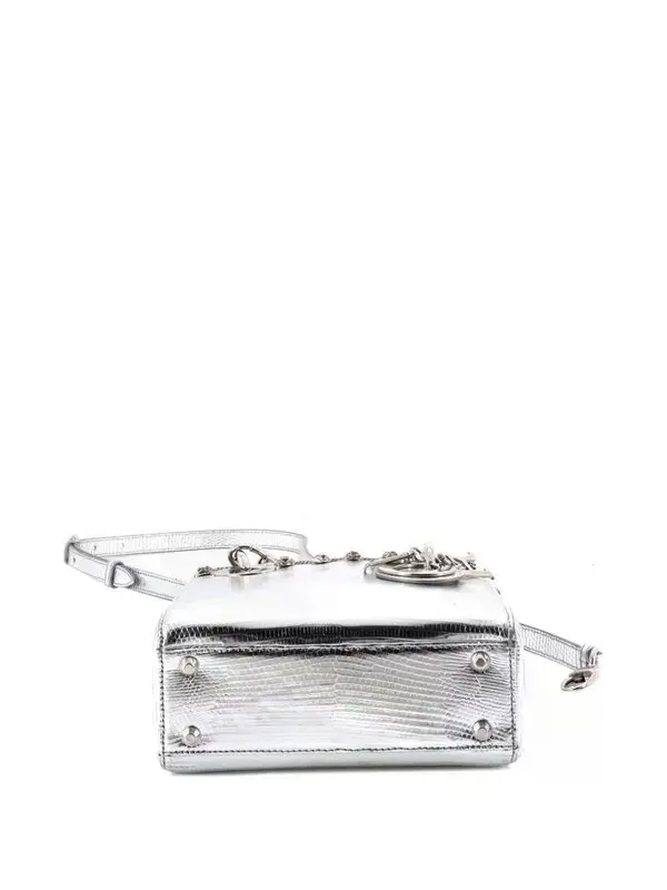 Dior Lady Lizard With Metal Appliqué Mini Satchel
