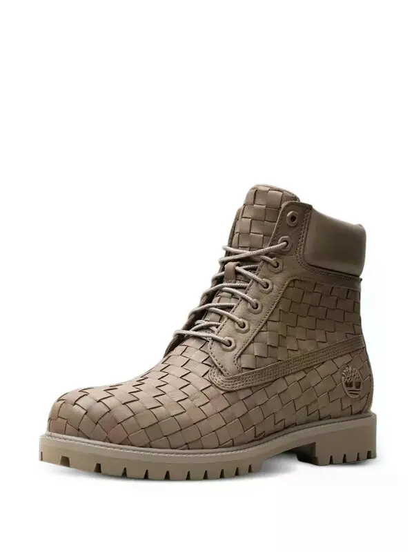 Timberland Woven Leather Lace-up Boots
