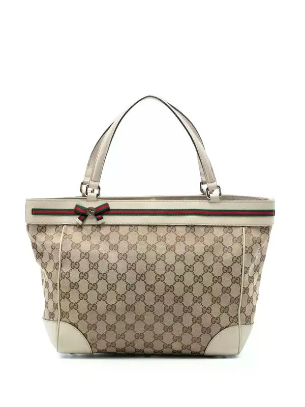 Gucci Gg Canvas Web Mayfair Tote Bag - Neutrals