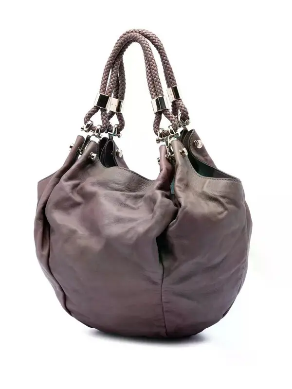Gucci Leather Braided Handle Hobo Bag