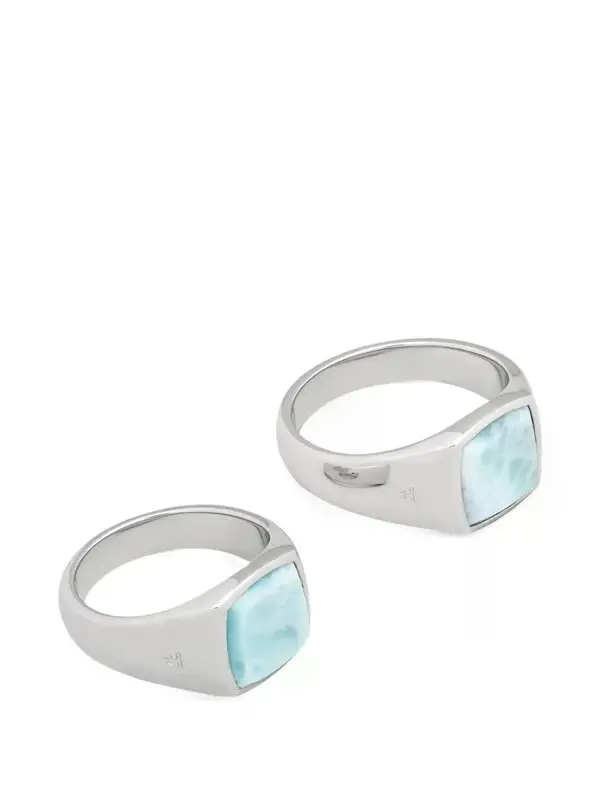 Tom Wood Tone Gemstone Embellishment Signet Ring
