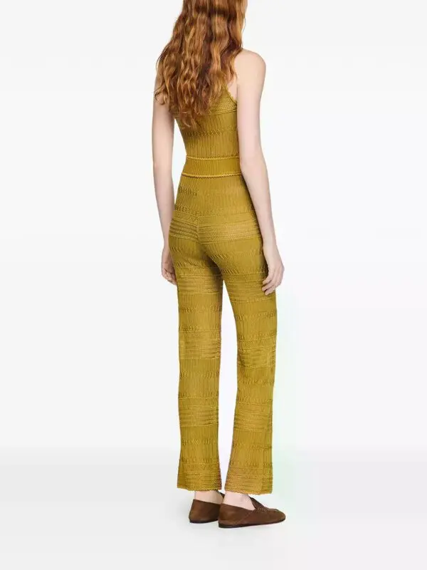 Sandro Pointelle Knit Flare Trousers