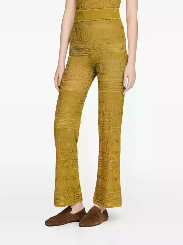 Sandro Pointelle Knit Flare Trousers