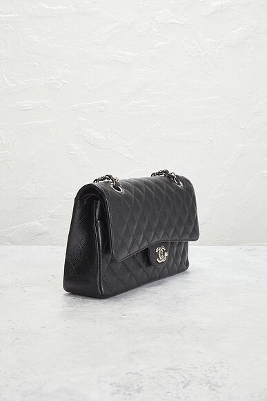 Chanel Caviar Leather Classic Double Flap Bag - Black