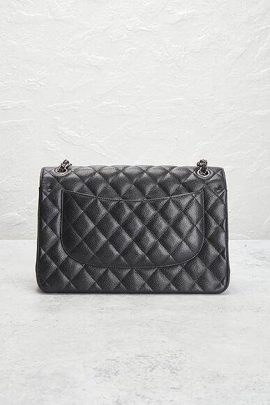 Chanel Caviar Jumbo Classic Double Flap Bag - Black