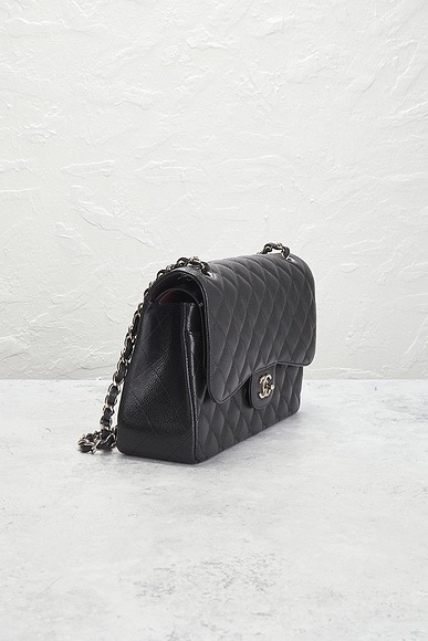 Chanel Caviar Jumbo Classic Double Flap Bag - Black