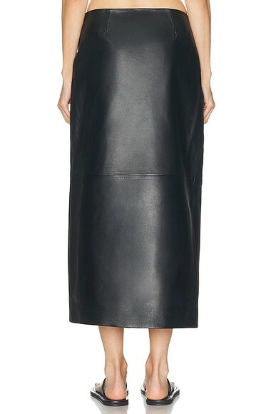 ST. AGNI Leather Wrap Skirt